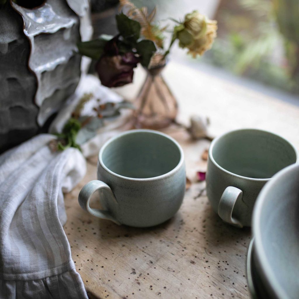 TBStoneware Large Matt Mug Set of 4 in Sage - Bayley & Sage