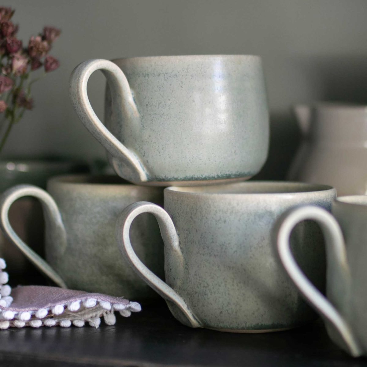 TBStoneware Large Matt Mug Set of 4 in Sage - Bayley & Sage