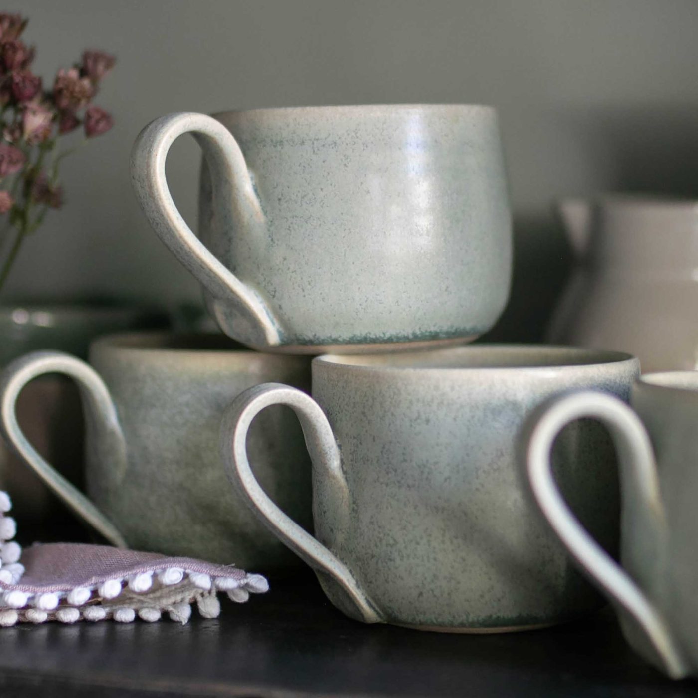 TBStoneware Large Matt Mug Set of 4 in Sage - Bayley & Sage